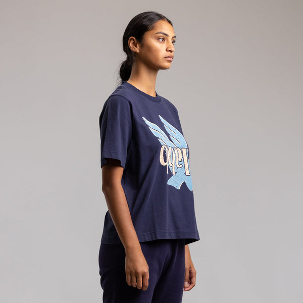 Ilabb Racing Bird Heritage Block Tee Washed Navy | Shine On Outlet