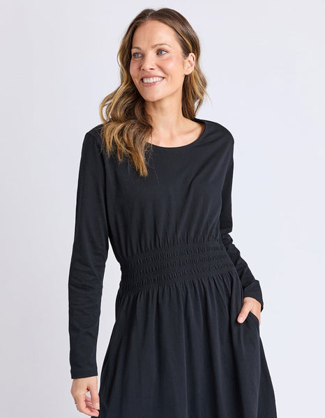 Elm Nelle Dress Long Sleeve Black | Shine On Outlet