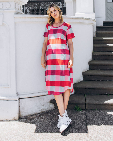 Elm Monaco Check Dress Multicolour Check | Shine On Outlet