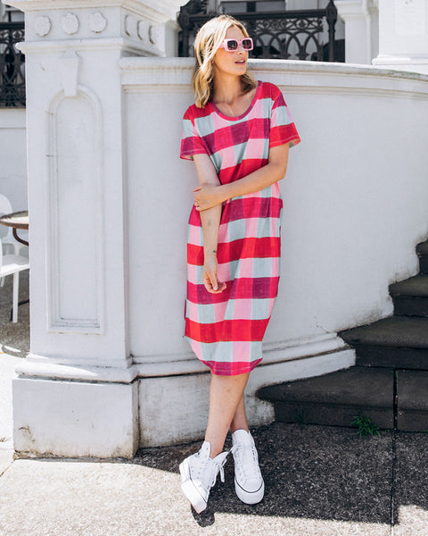Elm Monaco Check Dress Multicolour Check | Shine On Outlet