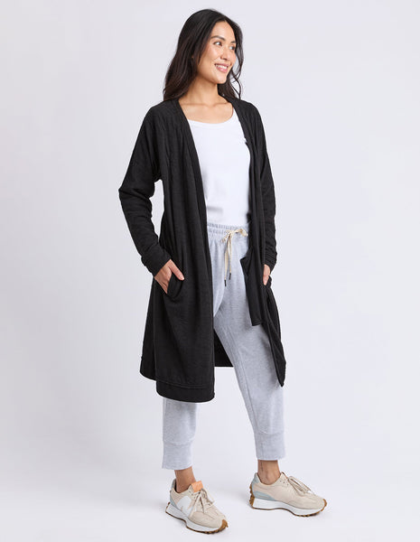 Elm Haven Jersey Cardi Black | Shine On Outlet