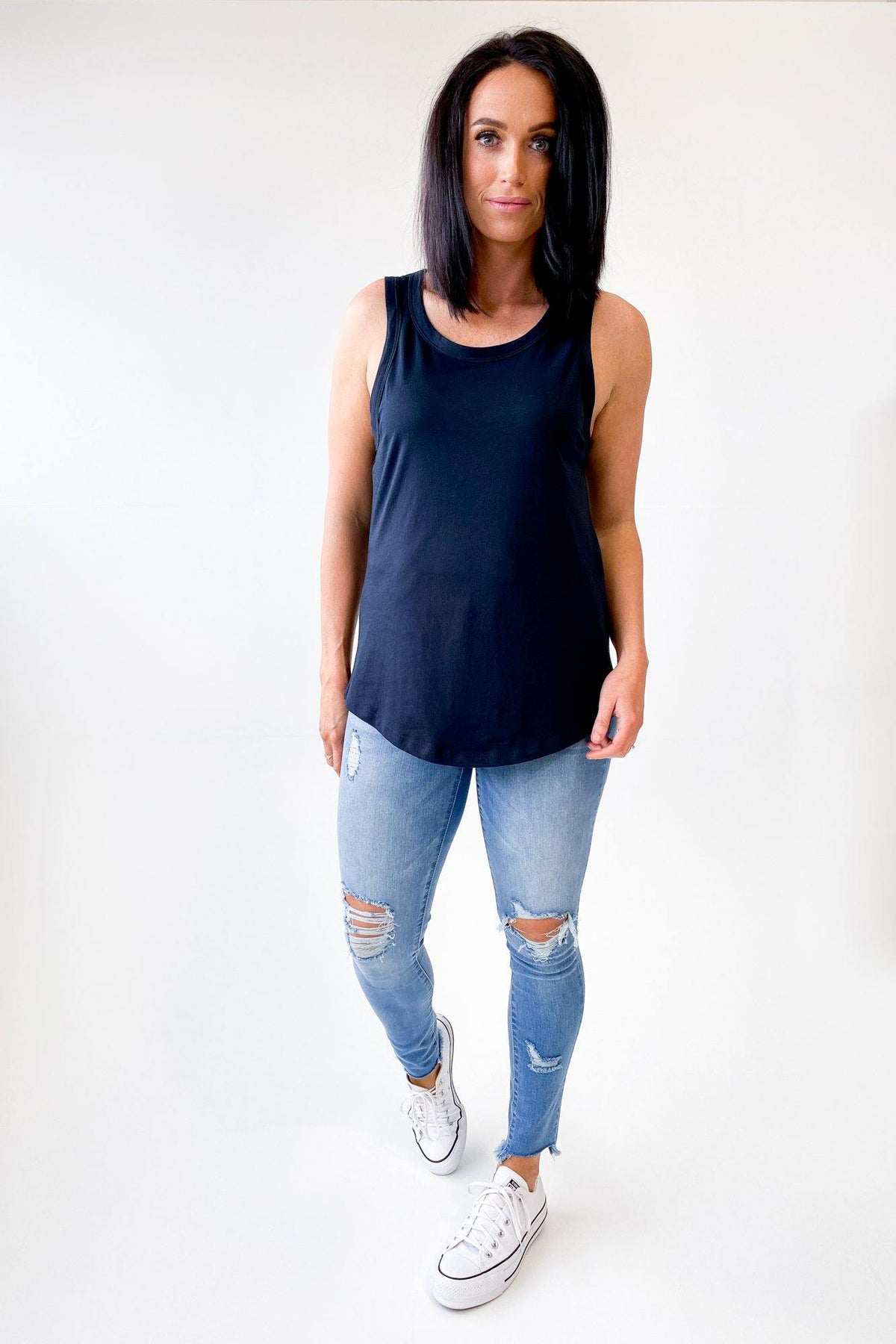 AS Colour Sunday Singlet Navy | Shine On Outlet
