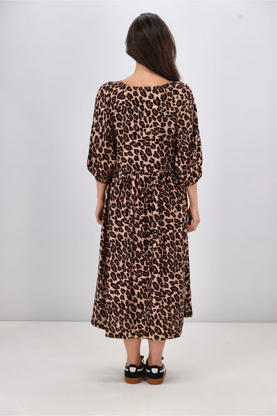 Shine On Label Sienna Midi Dress Leopard Print | Shine On Outlet