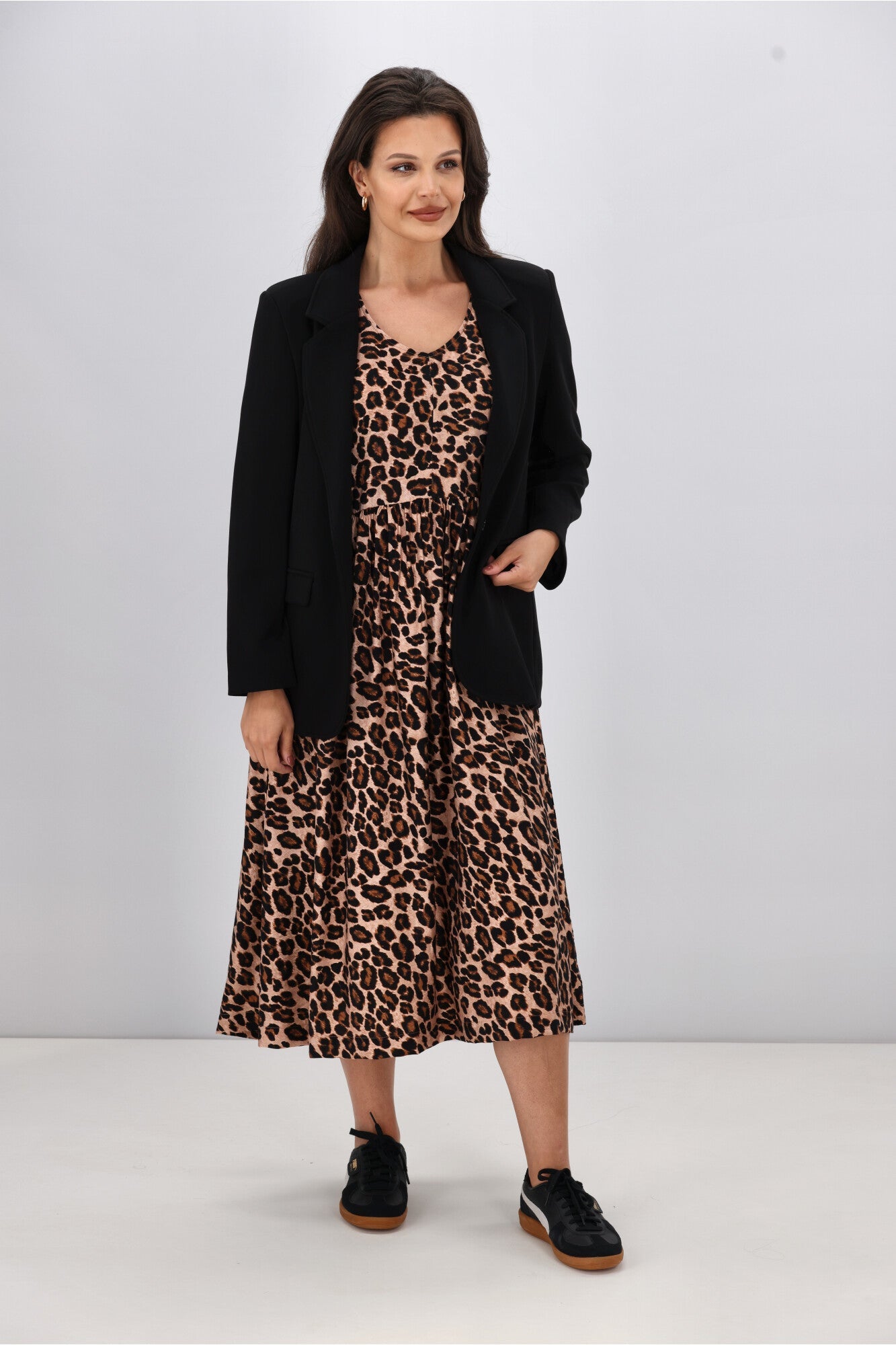 Shine On Label Sienna Midi Dress Leopard Print | Shine On Outlet